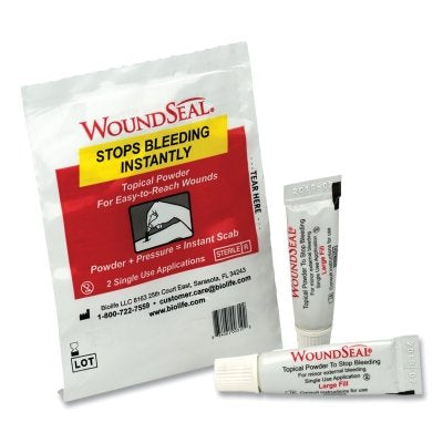 First Aid Only 90326 Wound Seal Blood Clot Powder Individual Pour Pack ...