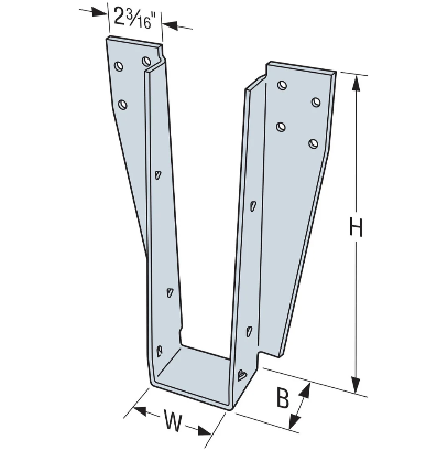 Simpson DU2.1/14 DU Face-Mount Drywall Hanger for 2 in. x 14 in. Engin ...