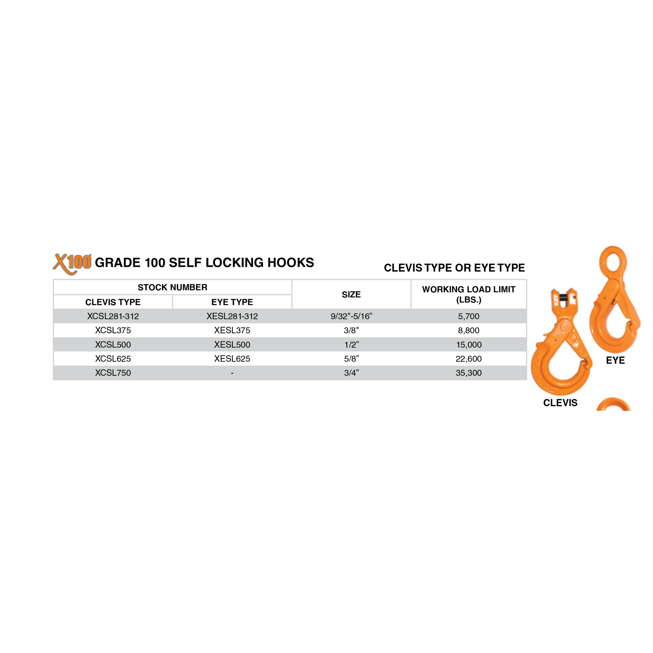 X100 XE5HK X100 SYNTHETIC ROUND SLING HOOKS – USA Tool Depot
