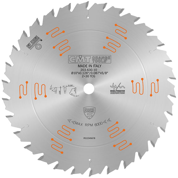 CMT Orange Tools 203.636.12 Chrome Heavy Duty Glue Ripping Saw Blades ...