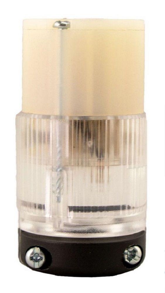 Blade's End Lighted Female 15A 125V Cord Repair Connector - Clear, 3 ...